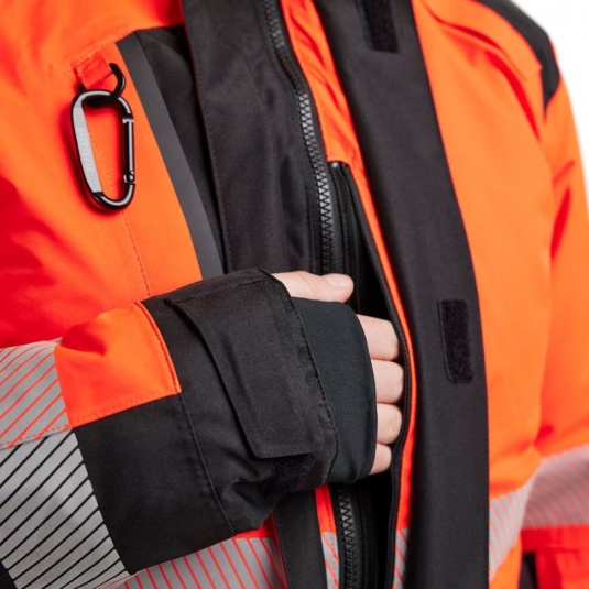 Blaklader 4456 Hi-Vis Jacket (Red/Black) - Workwear.co.uk