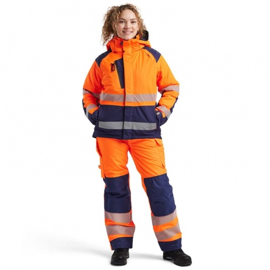 Blaklader 4456 Hi-Vis Jacket (Orange/Navy) - Workwear.co.uk