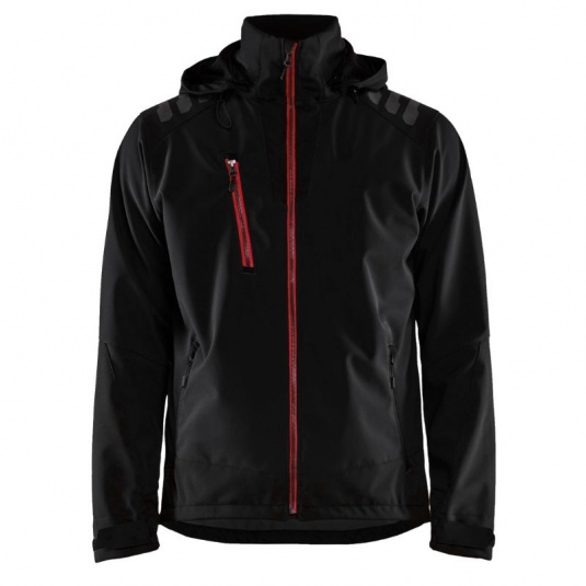Blaklader Softshell Jacket (Black/Red) - Workwear.co.uk