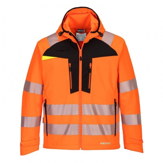 Portwest DX475 Orange Hi-Vis Softshell Jacket - Workwear.co.uk