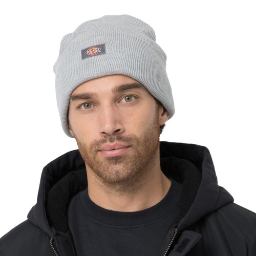 Dickies Acrylic Cuffed Beanie Hat (Grey) - Workwear.co.uk