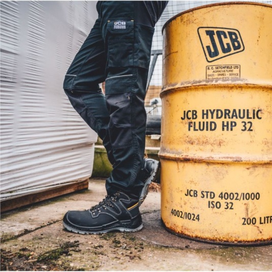 JCB Workwear Black Hybrid Stretch Trousers - Workwear.co.uk