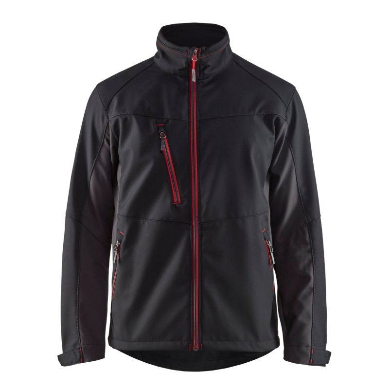 Blaklader 4950 Softshell Jacket Black/Red - Workwear.co.uk