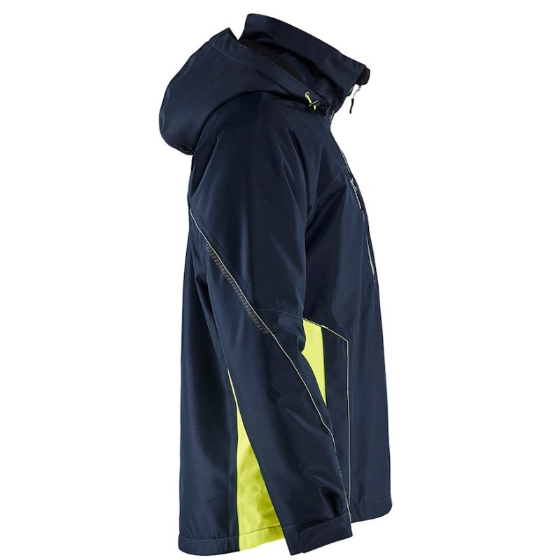 Blakader Waterproof Jacket (Navy/Yellow) - Workwear.co.uk