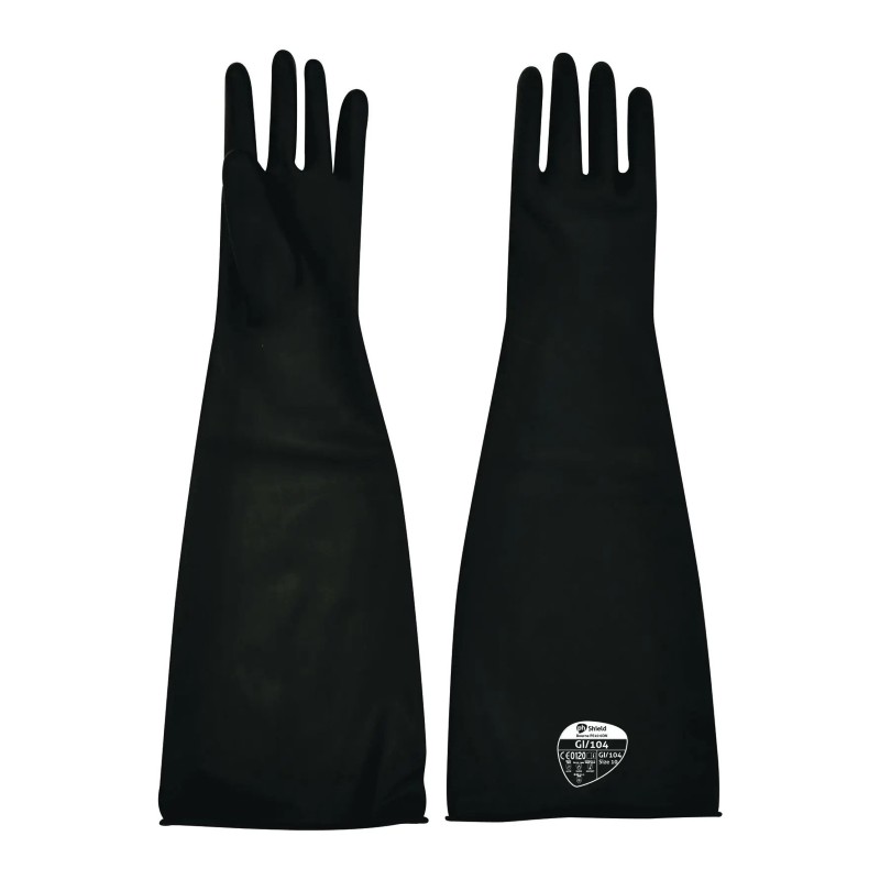 Shield GI/104 Long Chemical-Resistant Rubber Gauntlets - Workwear.co.uk