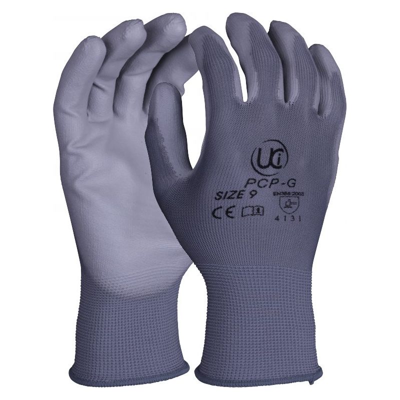 UCi Grey PU-Coated Precision Handling Gloves PCP-G - Workwear.co.uk