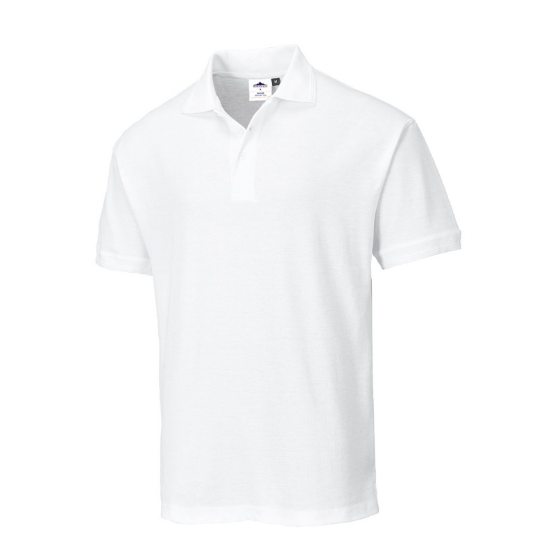 Portwest B210 White Work Polo Shirt - Workwear.co.uk
