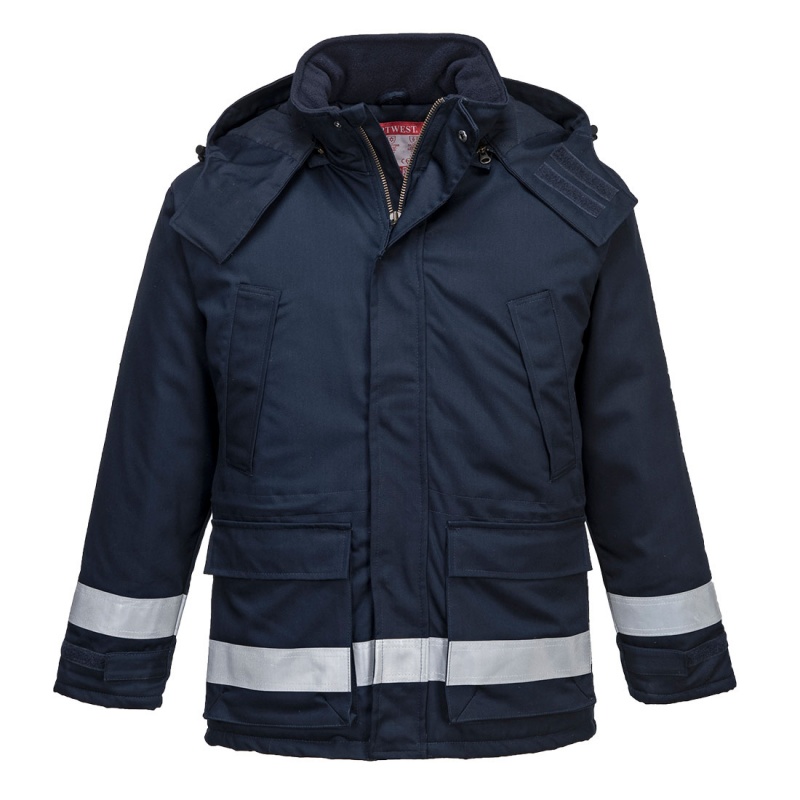 Portwest FR59 Navy Bizflame FR North Sea Jacket - Workwear.co.uk