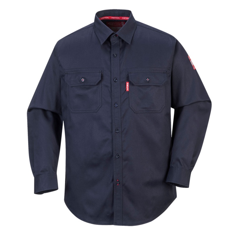 Portwest FR89 Navy Bizflame FR Electrical Shirt - Workwear.co.uk
