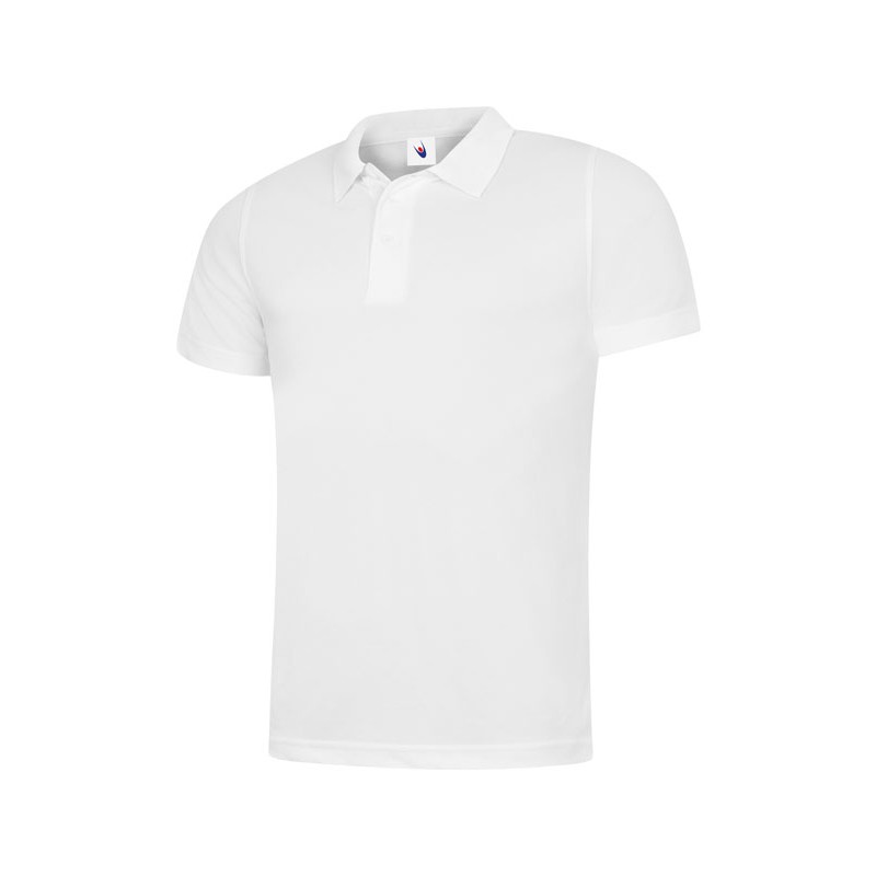 Uneek UC127 Men's Cool Polo Shirt (White) - Workwear.co.uk