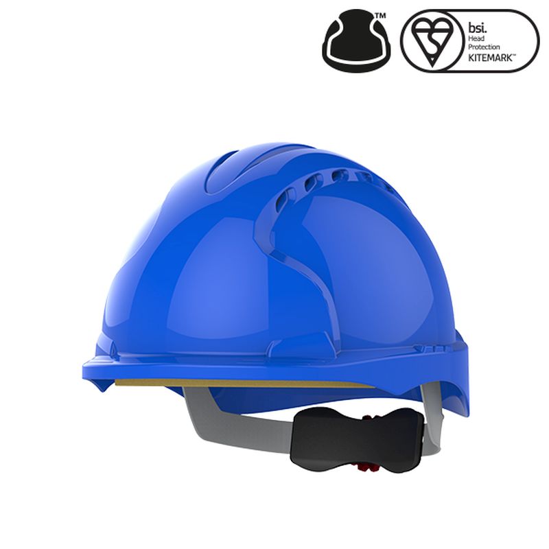 JSP EVO3 Blue Vented Micro Peak Safety Helmet - Workwear.co.uk
