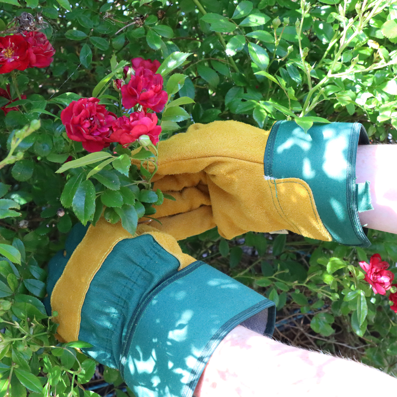 Briers BRO/GRN Suede Gardening Gloves - Workwear.co.uk