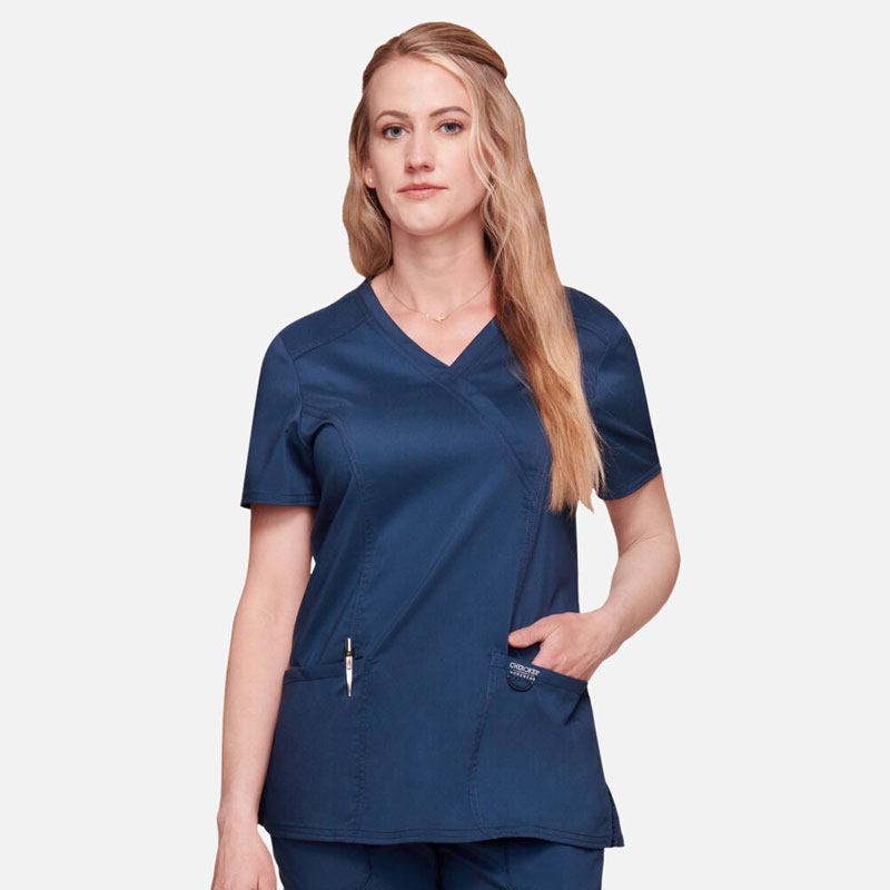 Cherokee WW610 Women's Navy Blue Scrub Top - Workwear.co.uk