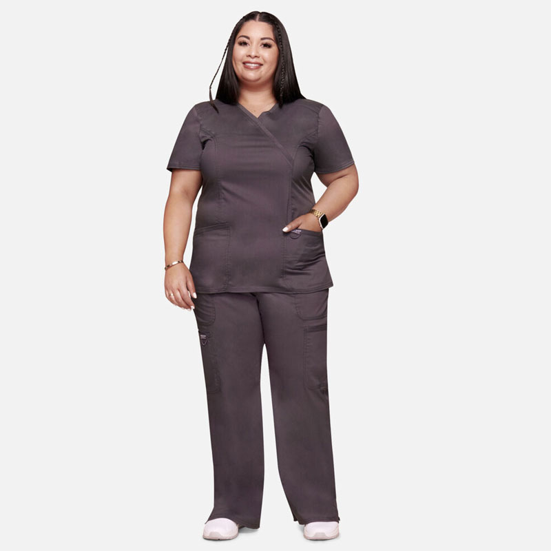 Cherokee WW610 Women's Pewter Scrub Top - Workwear.co.uk