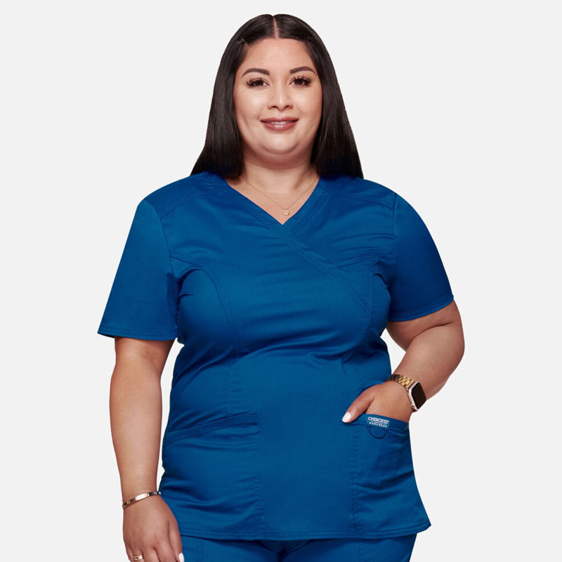 Cherokee WW610 Women's Royal Blue Scrub Top - Workwear.co.uk