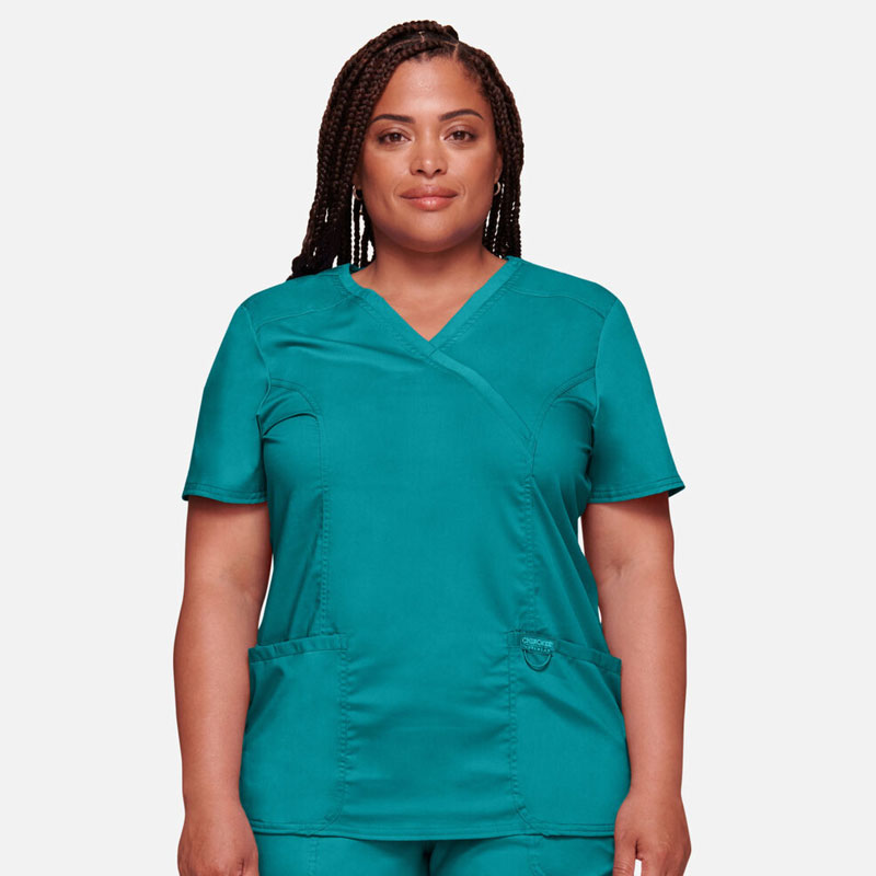 Cherokee WW610 Women's Teal Scrub Top - Workwear.co.uk