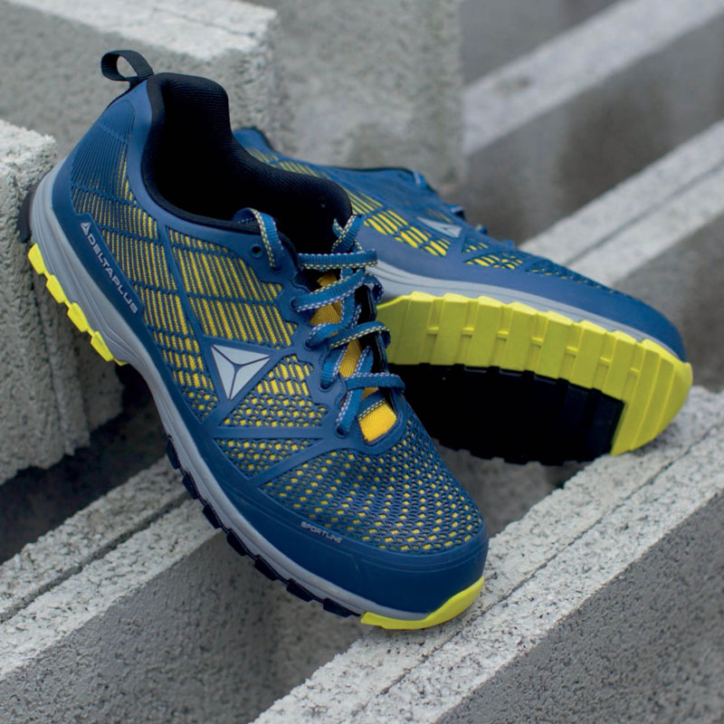 Delta Plus Sport Blue/Yellow Safety Shoes - Workwear.co.uk
