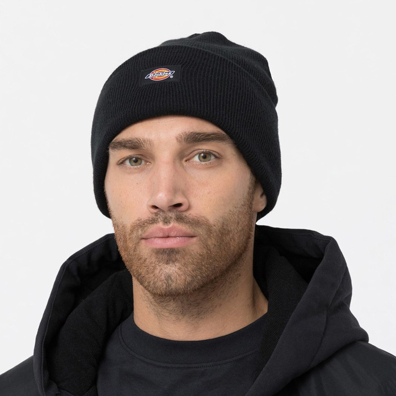 Dickies Acrylic Cuffed Beanie Hat (Black) - Workwear.co.uk