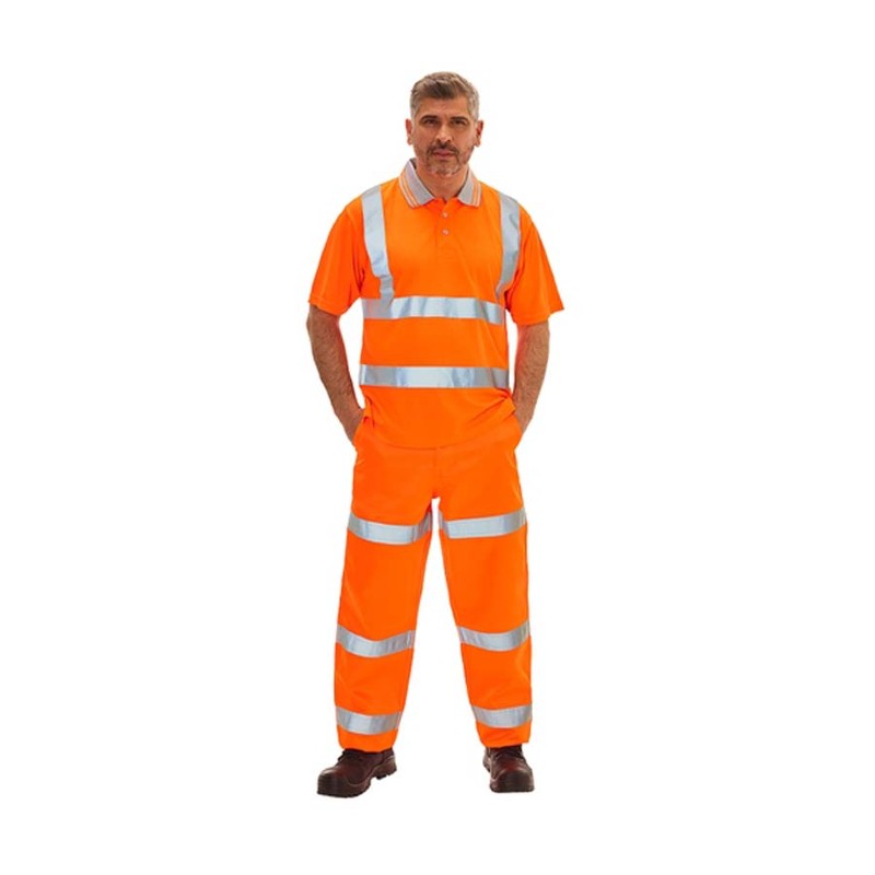 KeepSafe Hi-Vis Short Sleeve Polo (Orange) - Workwear.co.uk