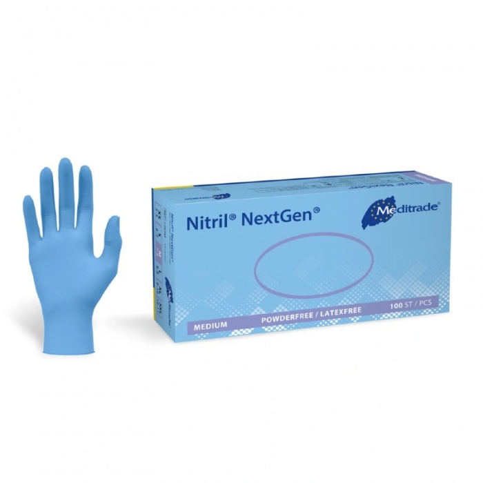 Meditrade Blue Nitrile Disposable Gloves - Workwear.co.uk