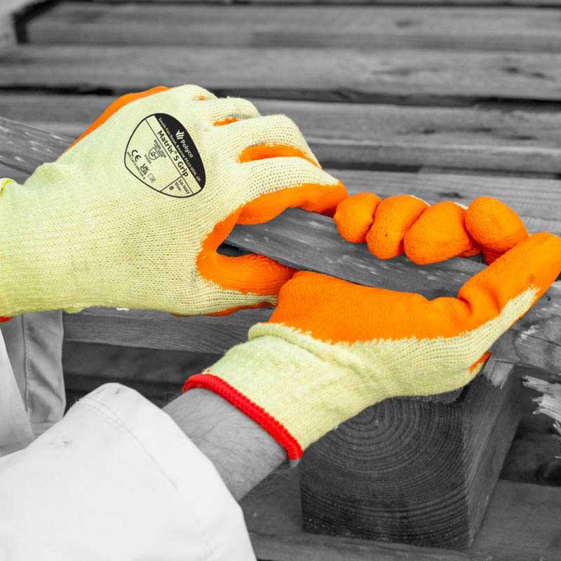 Polyco Matrix S Grip Orange Gloves 50-MAT - Workwear.co.uk