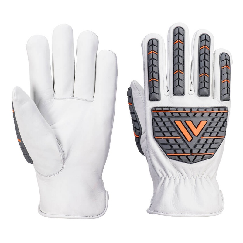 Portwest A742 Leather Driver Gloves (White) - Workwear.co.uk