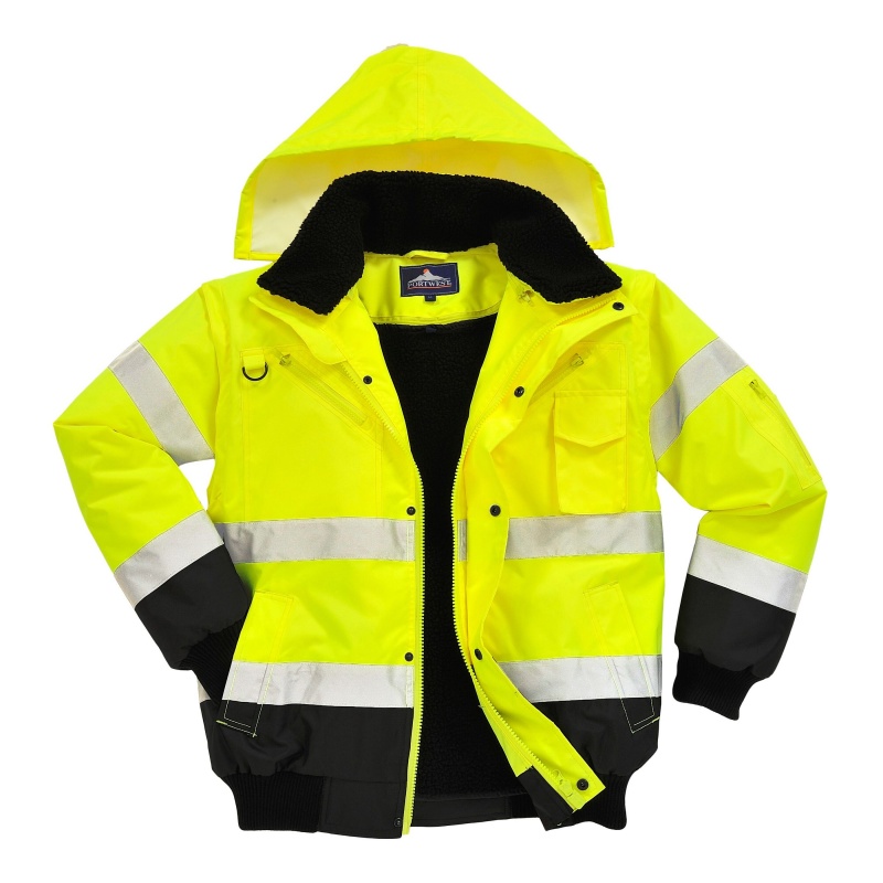 Portwest C465 Hi-Vis Contrast Bomber Jacket - Workwear.co.uk