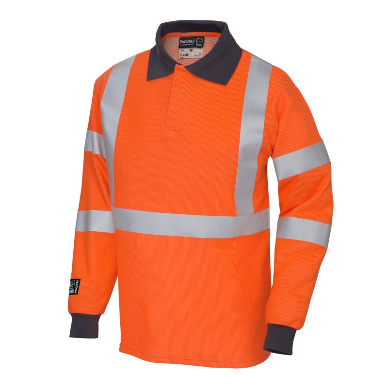 ProGARM 5290 Hi-Vis Orange Arc Flash Polo Shirt - Workwear.co.uk