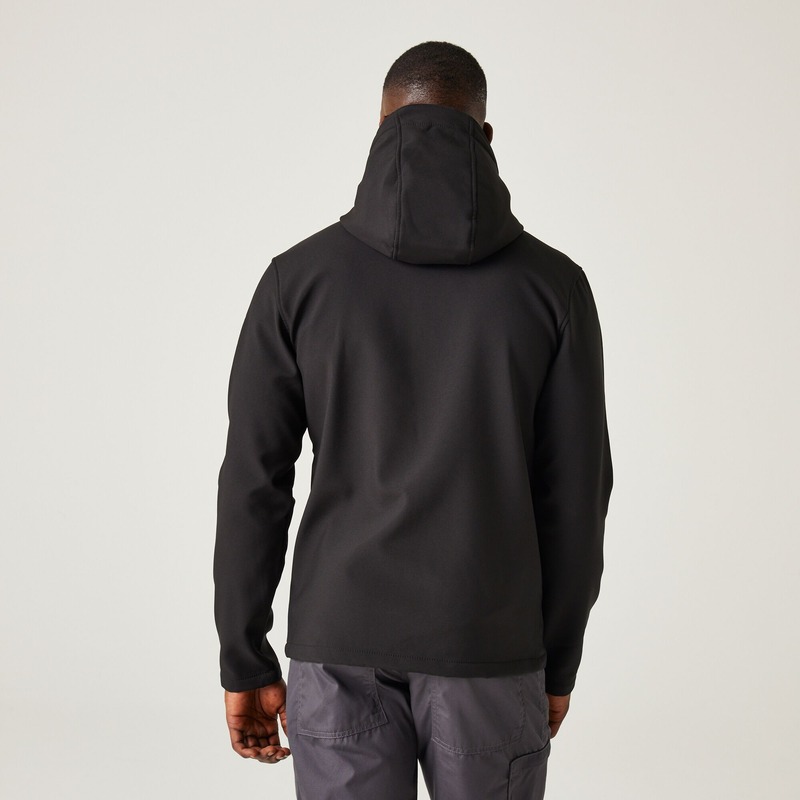 Regatta Hooded Softshell Jacket (BLK/GRY) - Workwear.co.uk