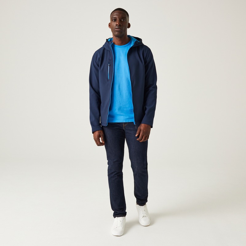 Regatta Hooded Softshell Jacket (NVY/BLU) - Workwear.co.uk