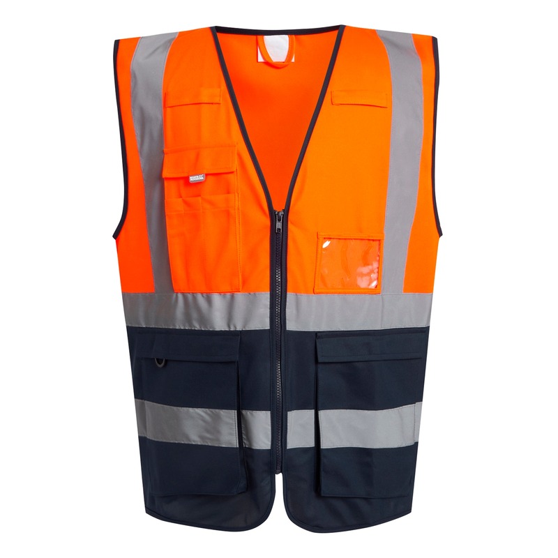 Regatta ORG/NAV Executive Hi-Vis Vest - Workwear.co.uk