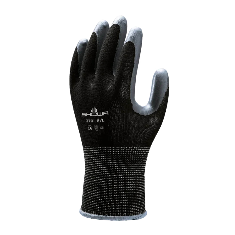 Showa 370 Black Nitrile-Coated Grip Gloves - Workwear.co.uk