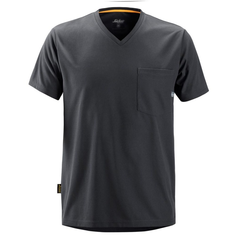 Snickers 2524 Grey AllRoundWork Sleeve T-Shirt - Workwear.co.uk