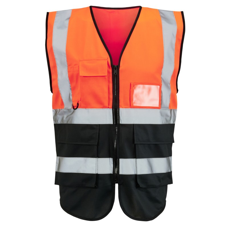 Supertouch Hi-Vis Orange Executive Vest - Workwear.co.uk