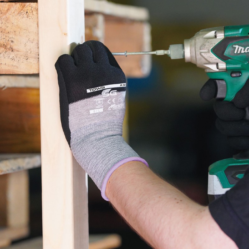 Towa SG A187 Nitrile-Coated Grip Gloves - Workwear.co.uk
