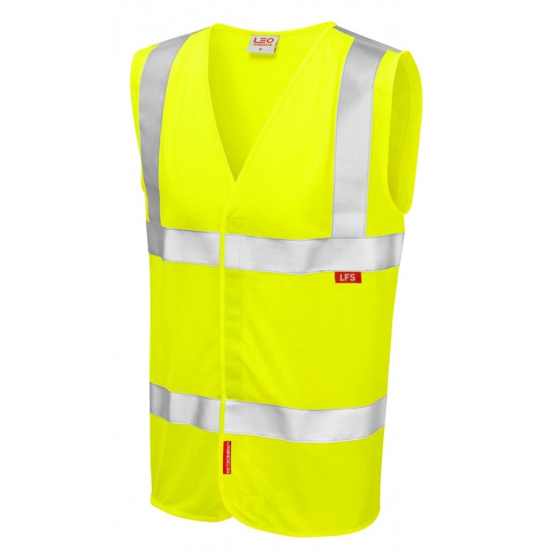 Leo Workwear EcoViz W08 Milford Yellow Vest - Workwear.co.uk