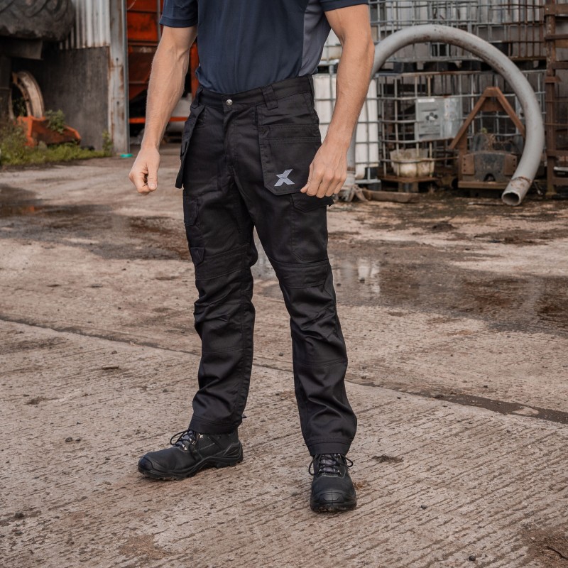 Xpert Pro Stretch+ Tapered Trousers (Black) - Workwear.co.uk