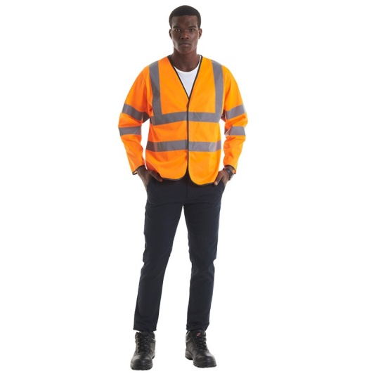 Uneek Hi-Vis Long Sleeve Railway Vest - Workwear.co.uk
