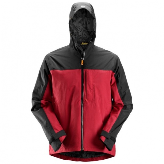 Snickers AllRoundWork Waterproof Black and Red Shell Jacket 1303 ...