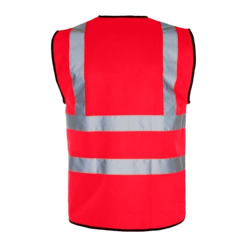 Supertouch Hi-Vis Red Velcro Safety Vest - Workwear.co.uk